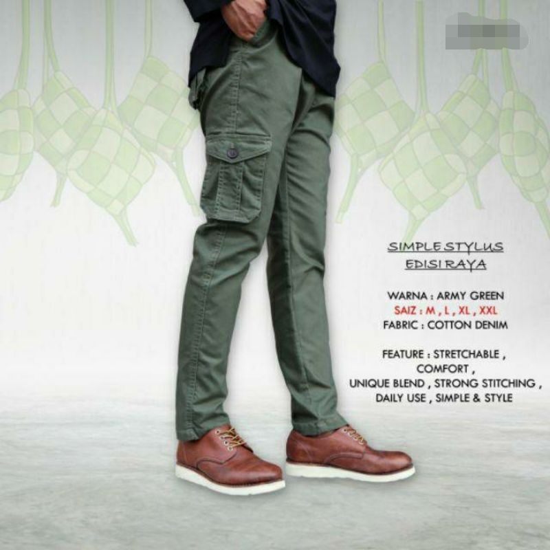 Premium & Export Quality Seluar Kargo Slack 6 Poket Kain Tebal Cargo ...