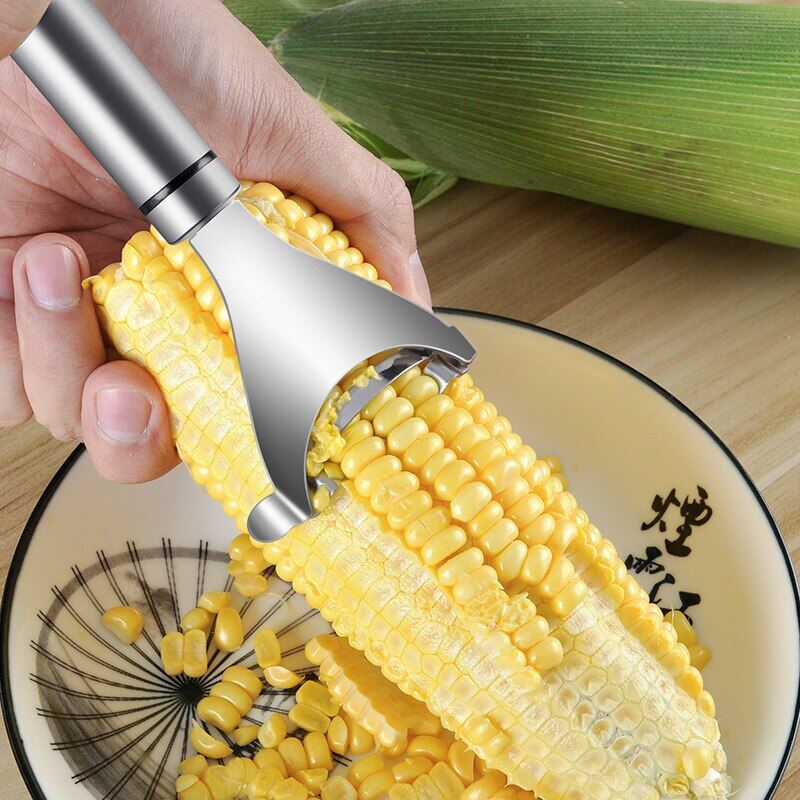 สแตนเลสสตีลข้าวโพด Stripper Corns อุปกรณ์นวดง่าย Peeling Corn Kerneler ...