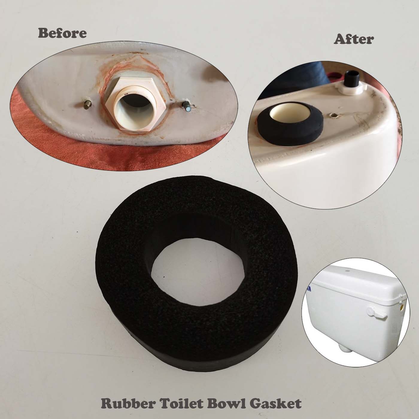 Toilet Bowl WC Black Rubber Bush Foam Gasket For Prevent Leakage In ...