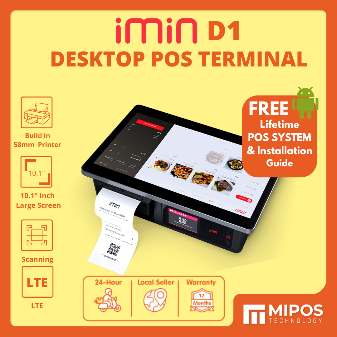 IMIN D1 | 10.1inch Touchscreen All In One Desktop Terminal Android POS | Android POS System | Lazada