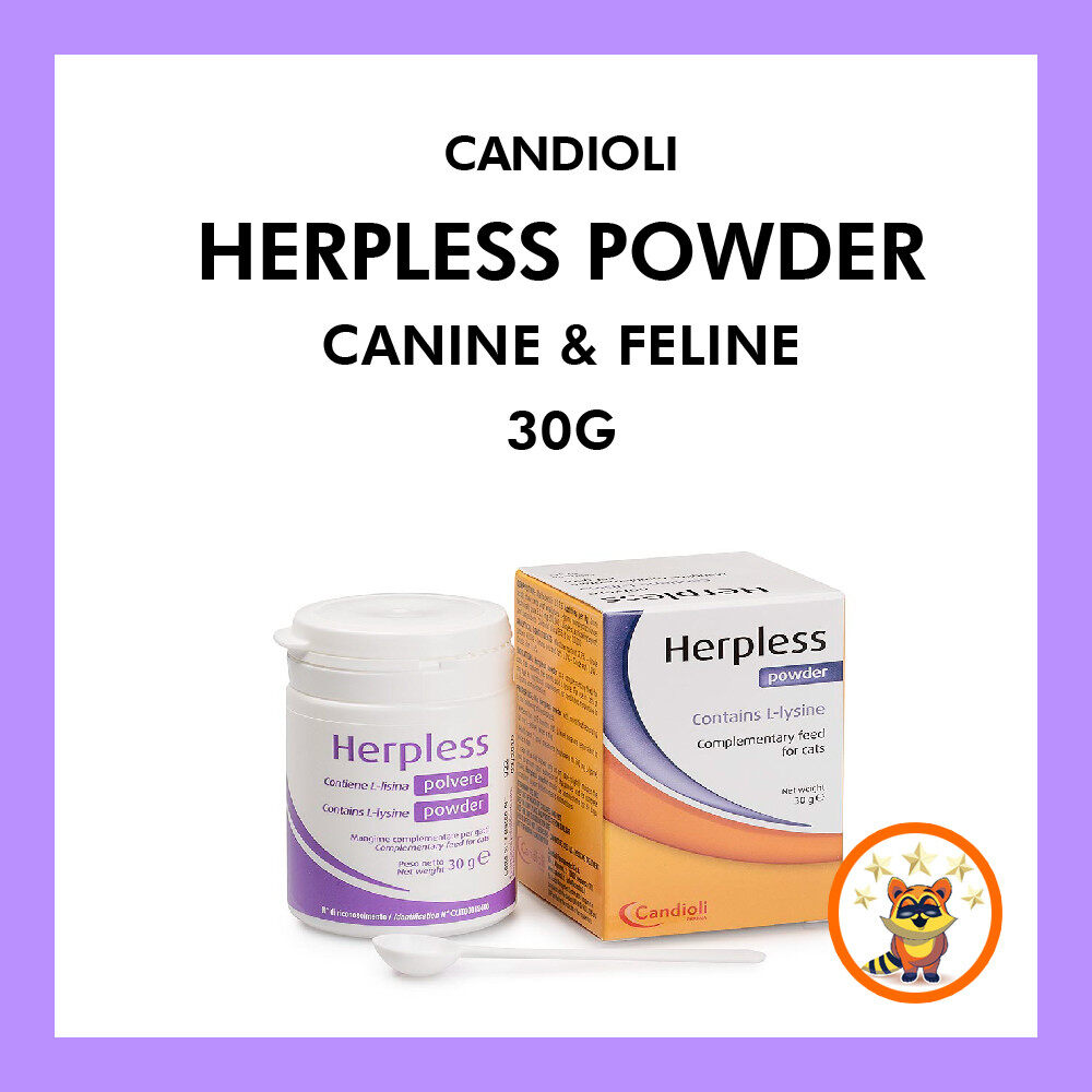 Candioli Herpless Powder L-Lysine Canine Dog & Feline Cat Kucing 30g ...