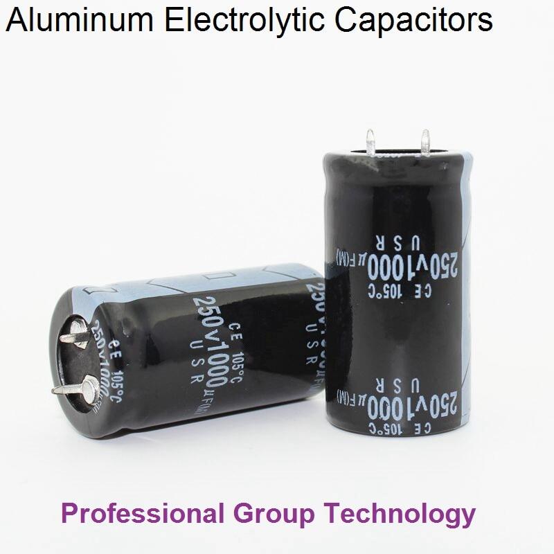 10ชิ้นตัวเก็บประจุแบบอิเล็กโทรไลติกอะลูมิเนียมแบบจุ่ม250v1000uf รัศมี ...