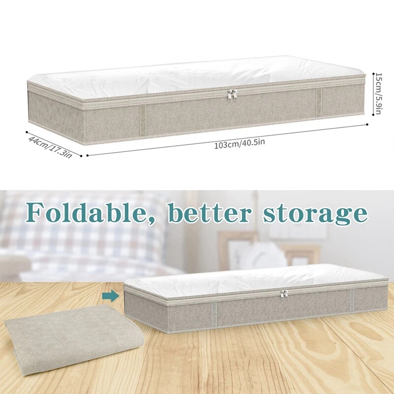 Foldable Under Bed Bags Large Under Bed Storage Boxes Thick Breathable ...