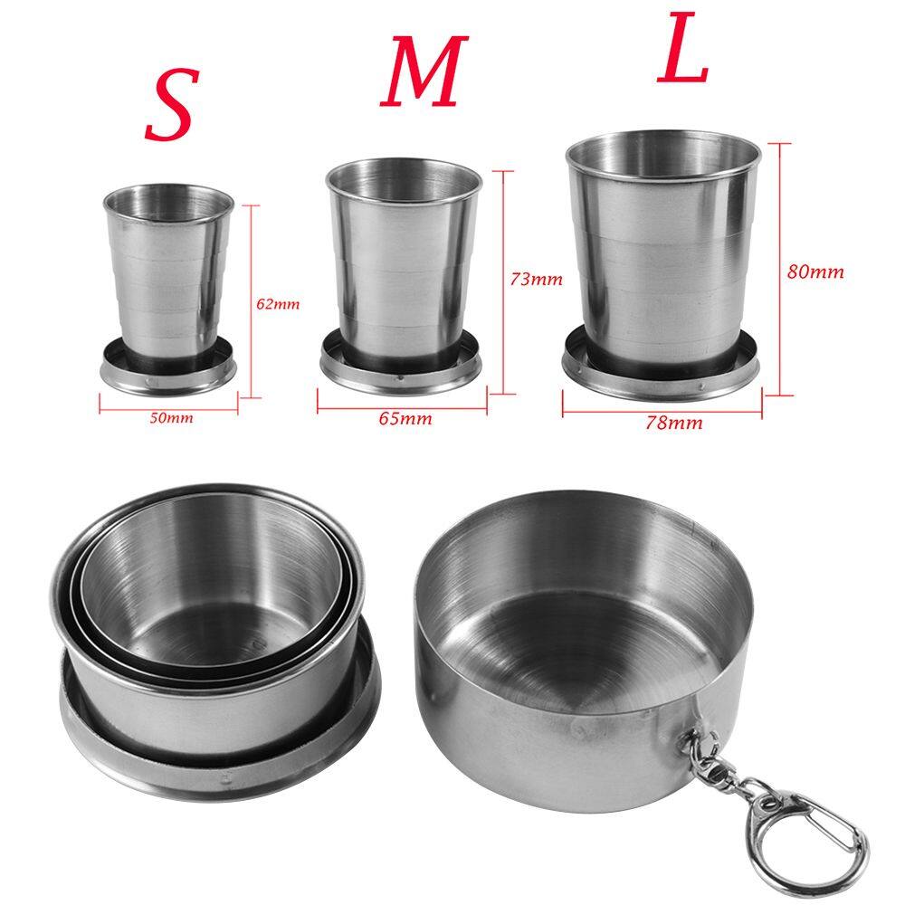 OKDEALS Food Grade Keychain Metal Wine Glass Stainless Steel Cup ...
