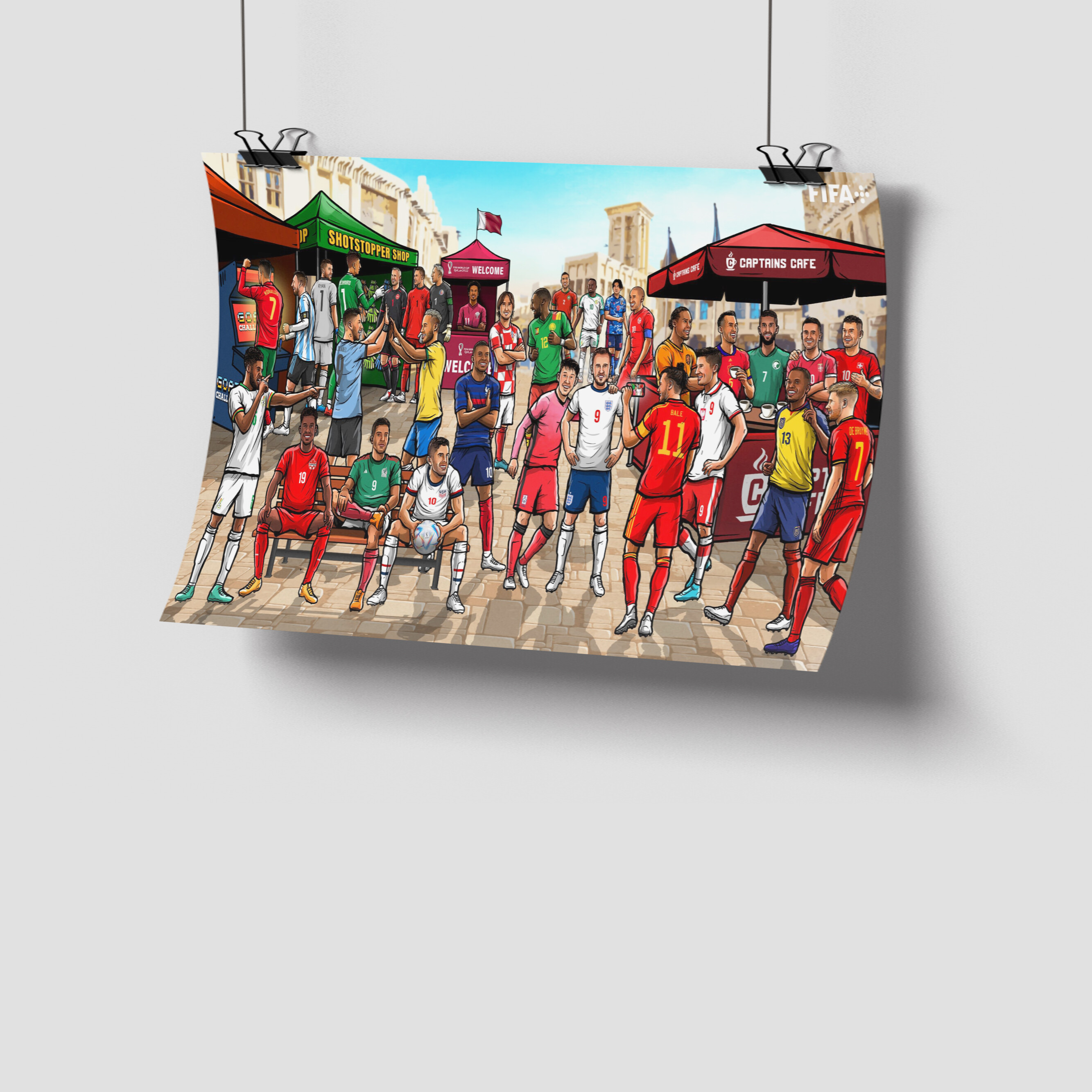 Qatar World Cup poster Qatar World Cup wall art with frame Qatar World ...