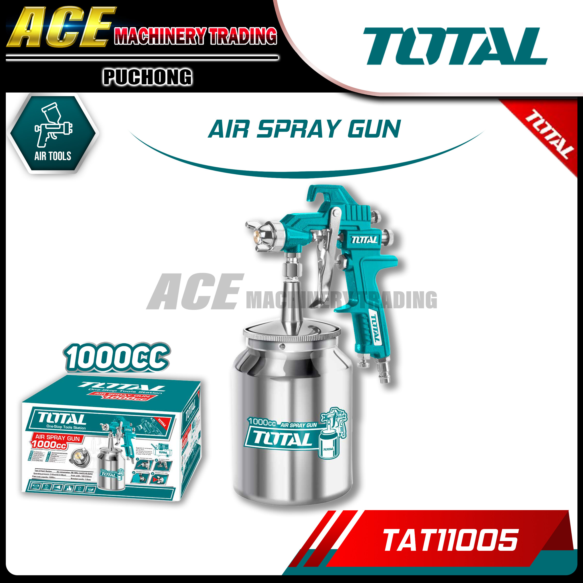 TOTAL TAT11005 Air Spray Gun 1000cc / 1000ml Air Spray Gun | Lazada