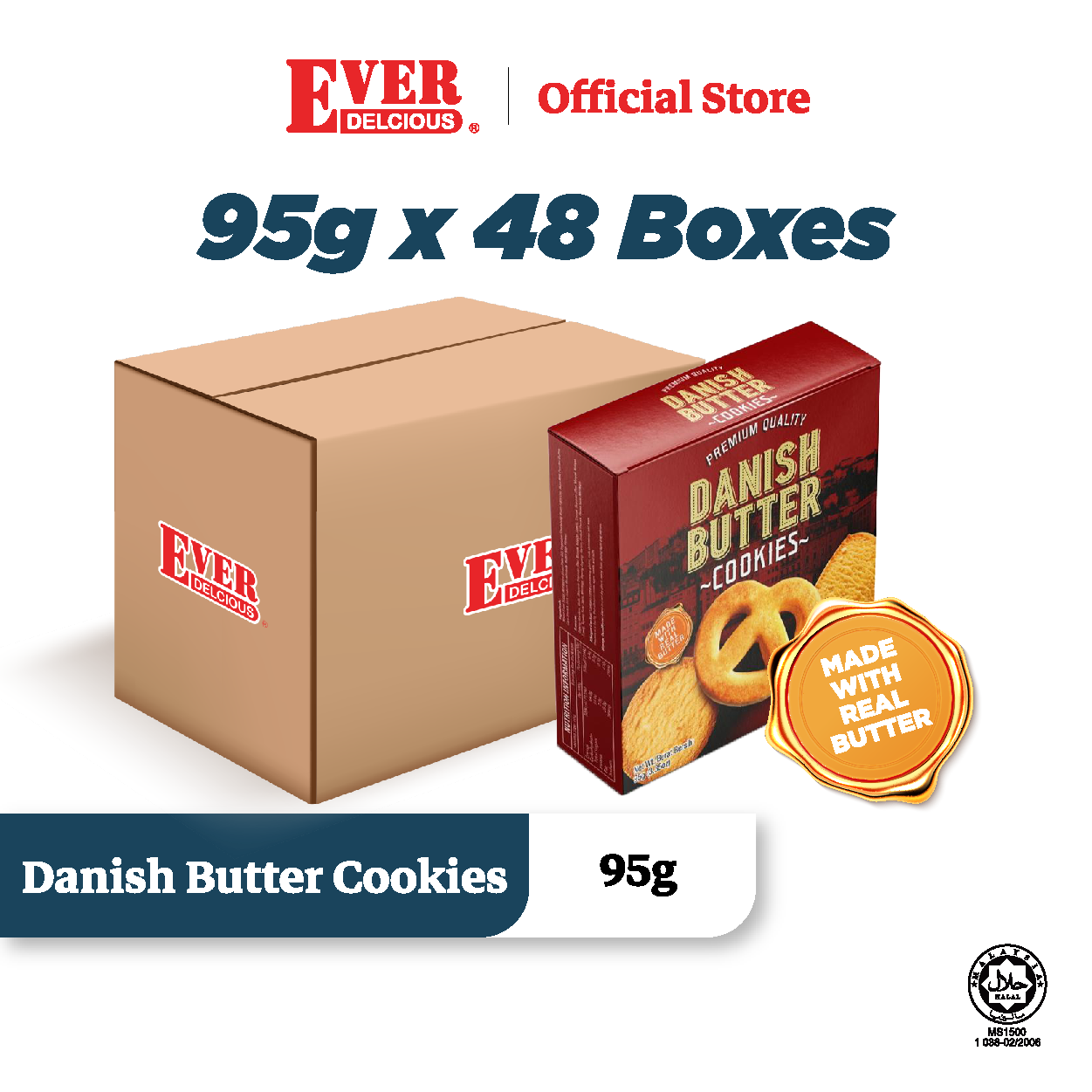 [CARTON] Ever Delicious Danish Butter Cookies Box - 95G Biskut Wedding ...