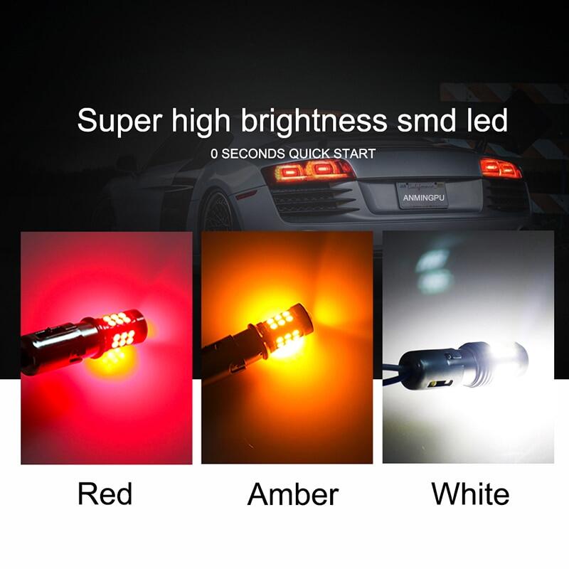 ANMINGPU 2x รถเลี้ยวไฟ Led T20 Led 7443 W215W W21W Led 7440 3030SMD ไฟจอดรถ Led ย้อนกลับ12V ...