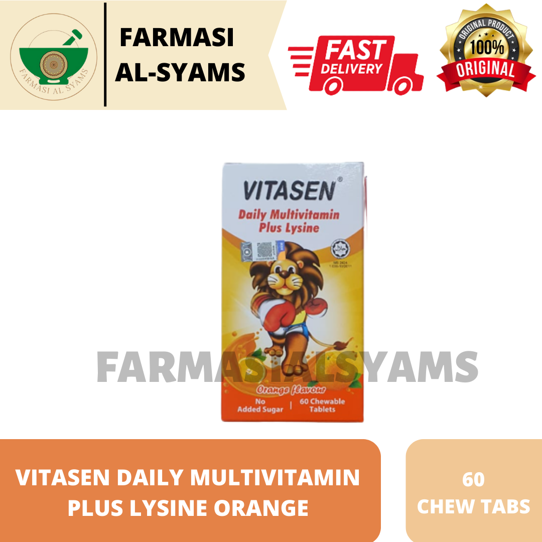 VITASEN DAILY MULTIVITAMIN PLUS LYSINE ORANGE FLAVOR 60'S TAMBAH SELERA ...