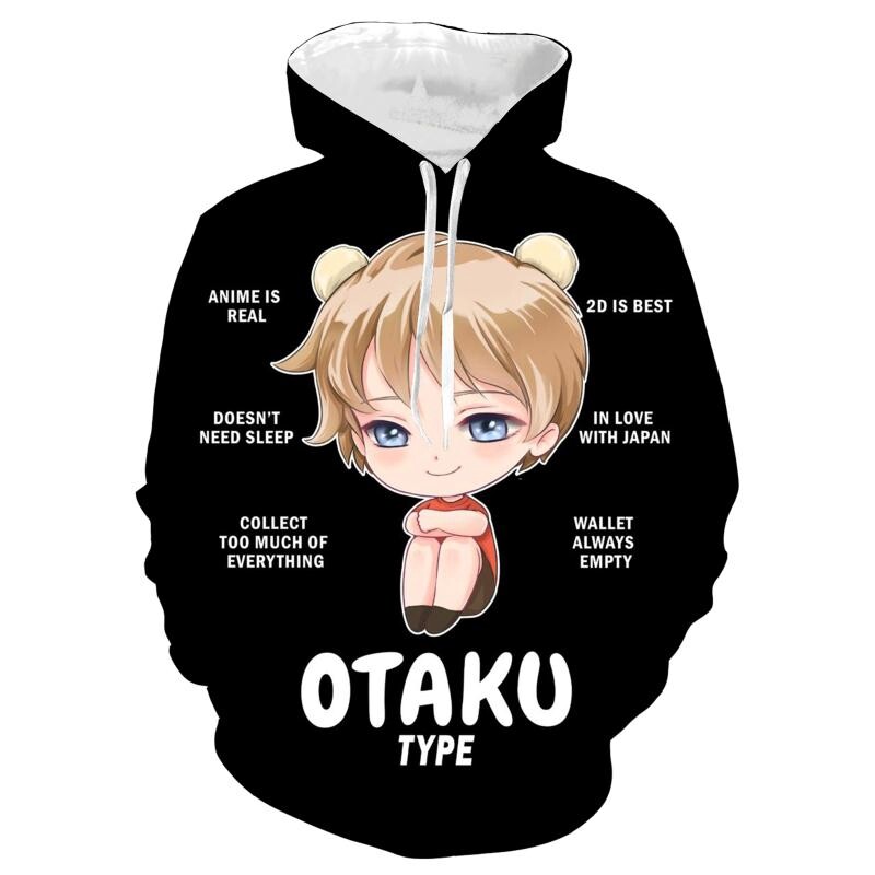 OTAKU TYPE 3D Printed Hoodie Jacket Anime Cosplay | Lazada PH