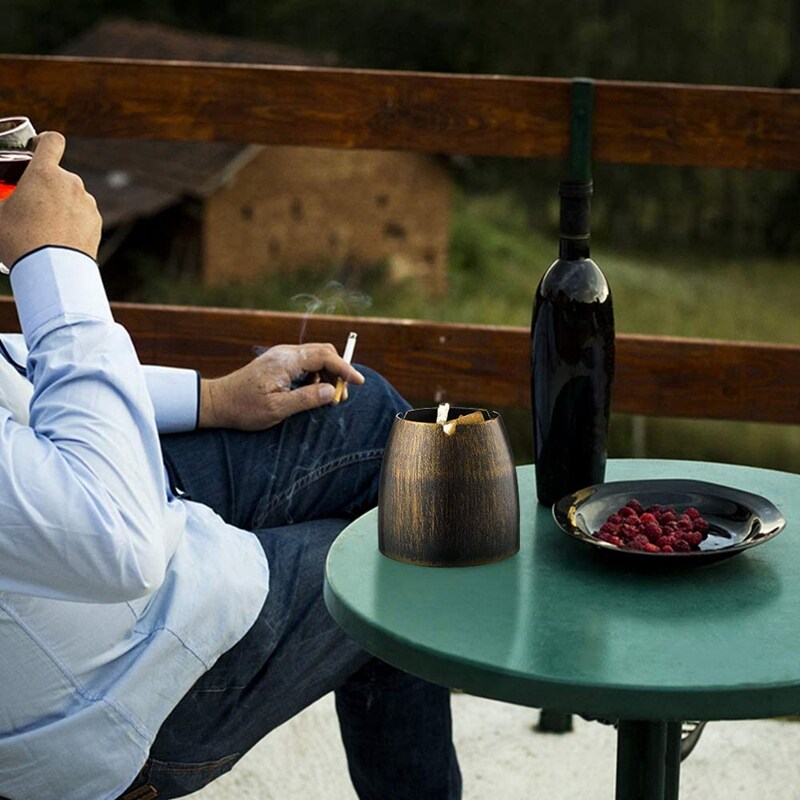 Stainless Steel Wind Ashtray with Non-Slip Base Table Ashtray ...