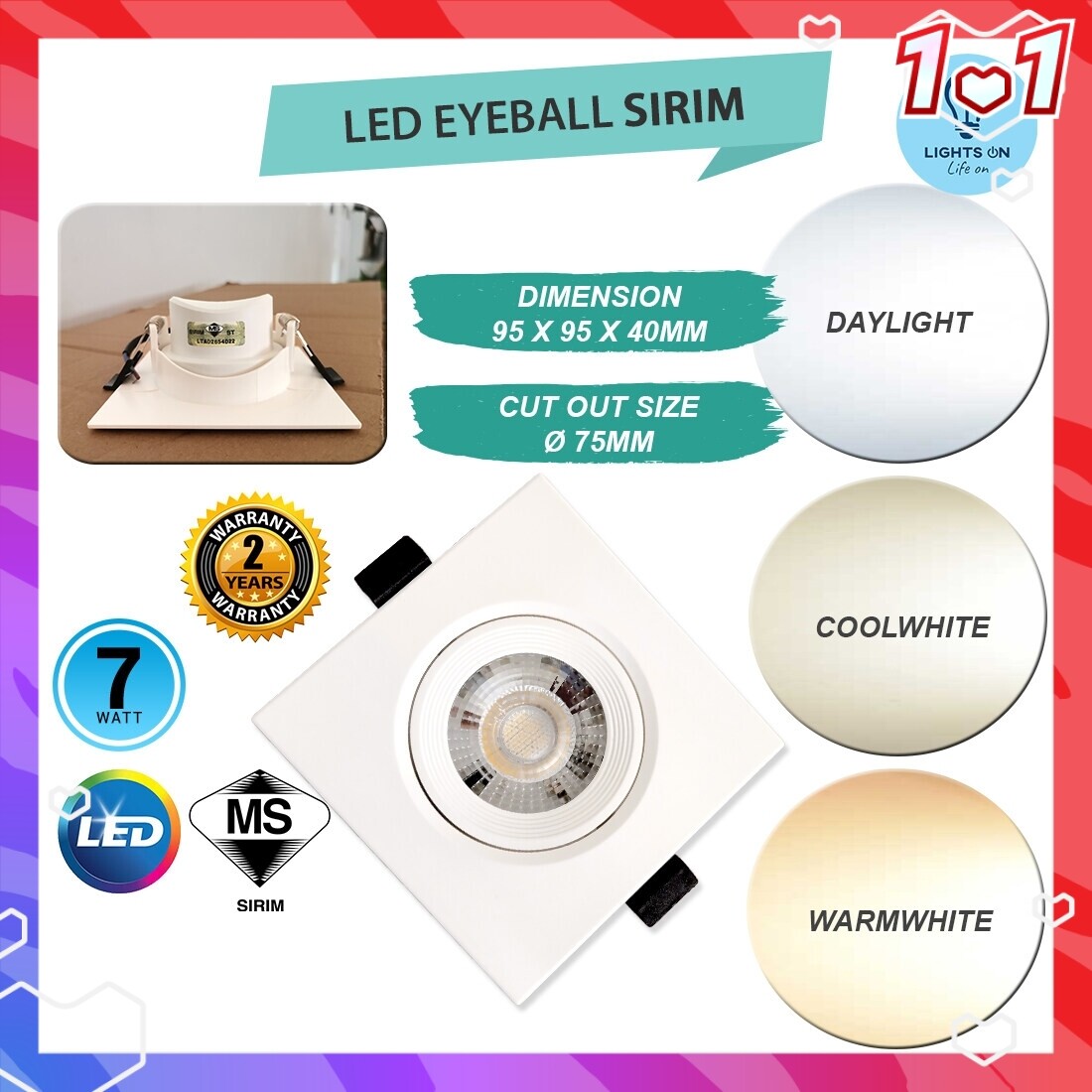 5W 6W 7W Round Recessed LED Eyeball Adjustable Lampu Siling Plaster Lampu Hiasan Tanam ...