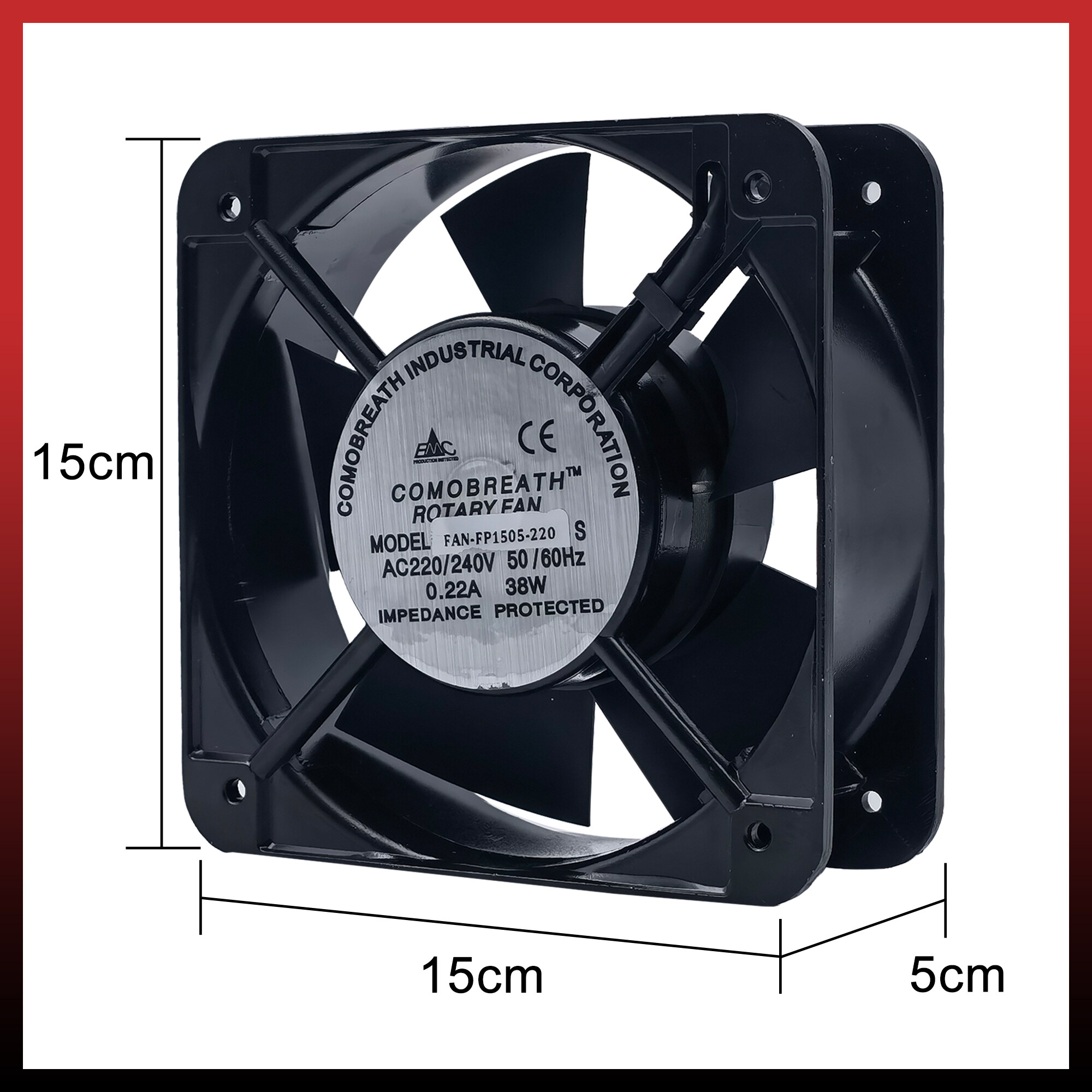 6 inch AC Axial Fan / Cooling Blower AC240V Ball Bearing 5 BLADES / EXHAUST FAN / COOLING FAN ...