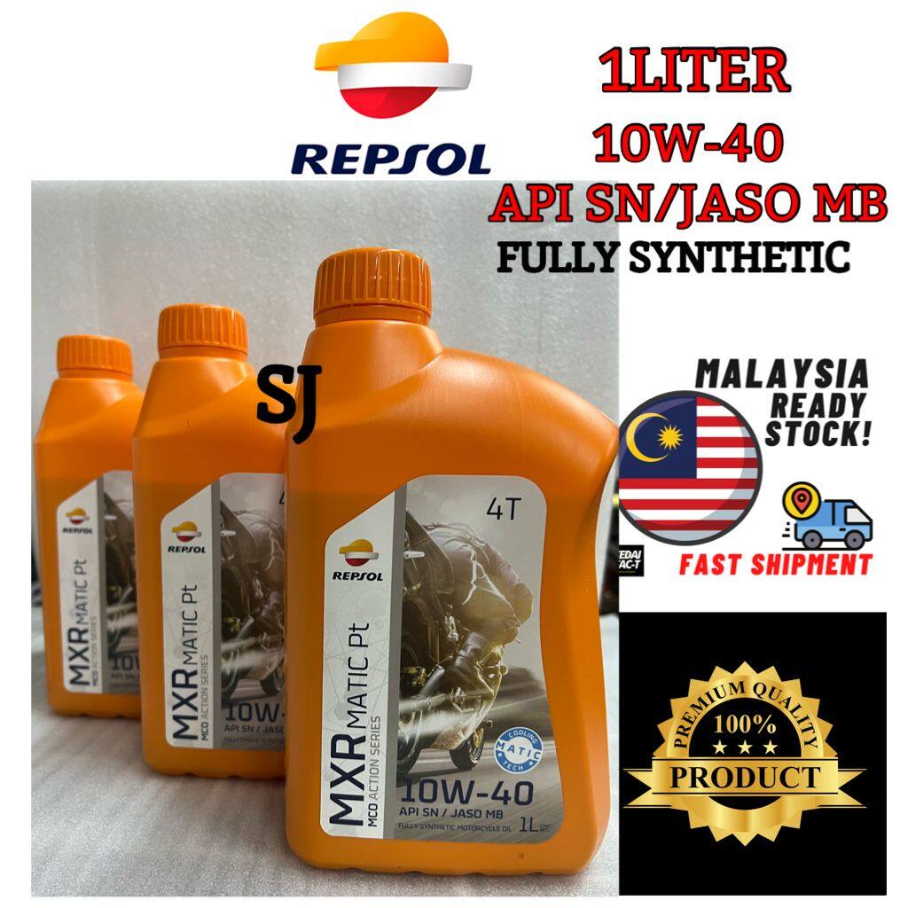 [1L] 100% ORIGINAL REPSOL FULLY SYNTHETIC 10W40 API SN JASO MB HONDA ...