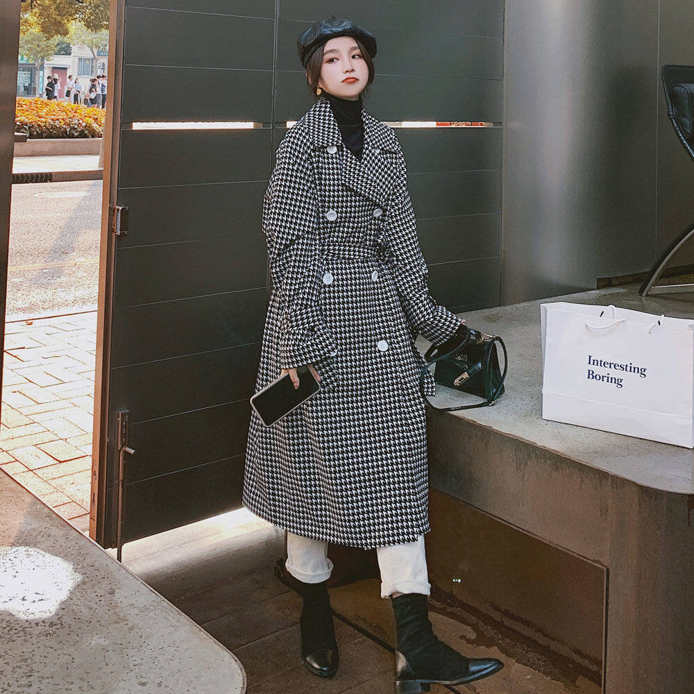 ฤดูใบไม้ผลิและฤดูใบไม้ร่วงใหม่สีดำและสีขาวพันนกกรณี T Rench Coat 2022 ...