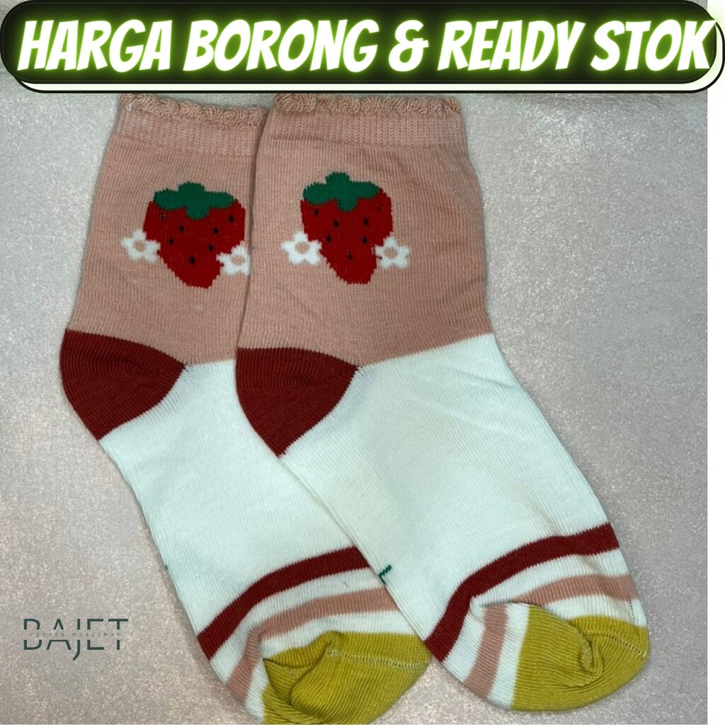Sarung Kaki Budak Stokin Strawberi Buah-Buahan Stokin Kanak Comel ...