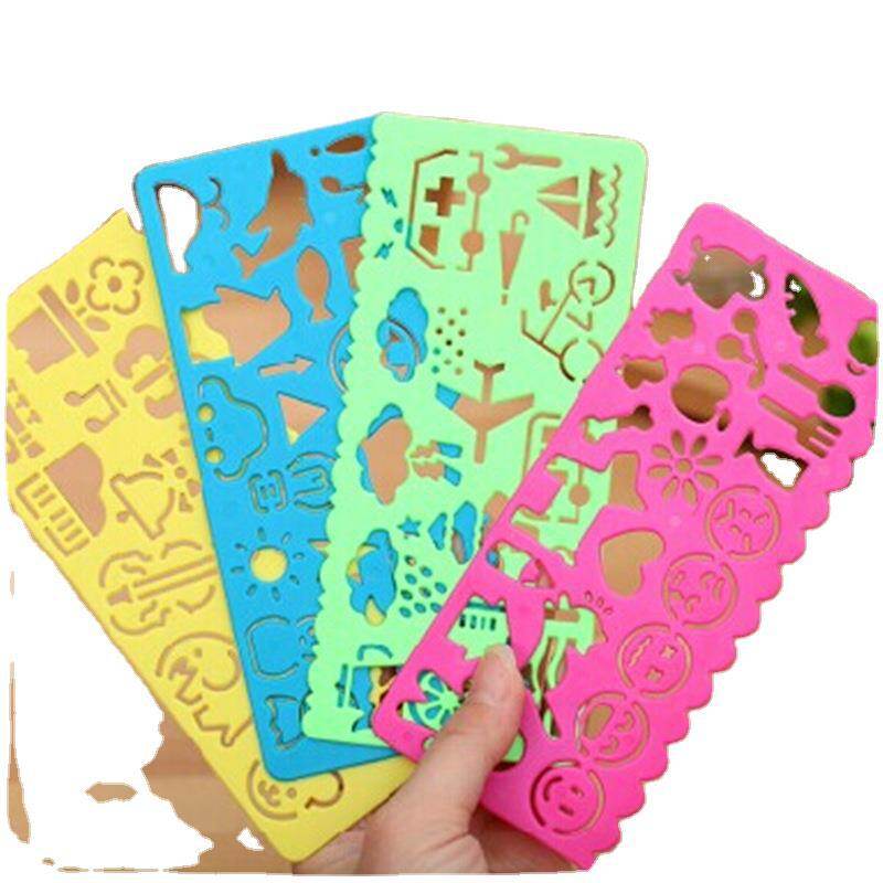 4pcs Korean Creative Drawing Ruler Kid Drawing Ruler Board Pembaris ...