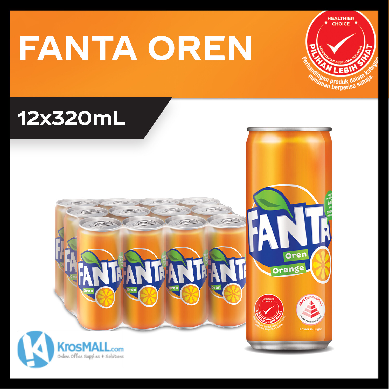 Fanta Orange Can 12 x 320ml | Lazada