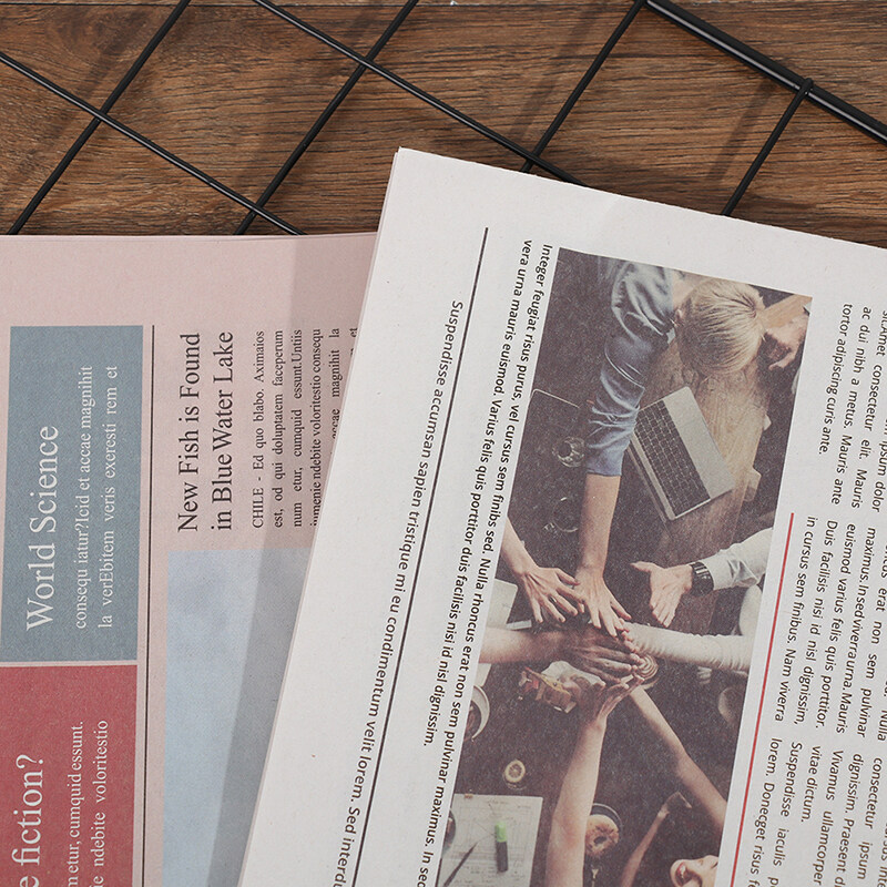 2pcs retro English nostalgic newspaper flower wrapping paper photo ...