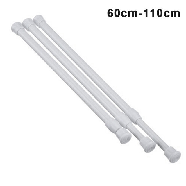 Adjustable Curtain Rod Metal Spring Loaded Bath Bar Shower Expandable ...