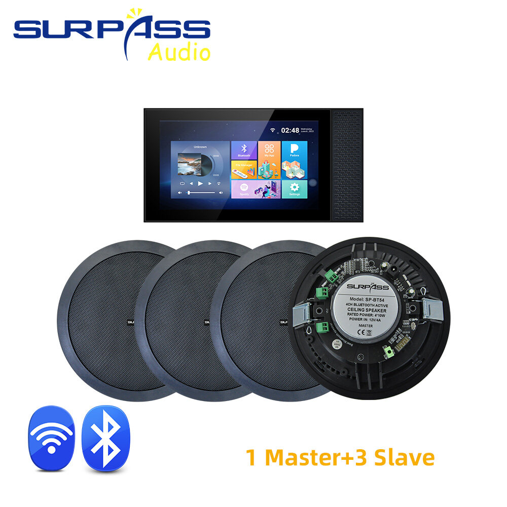 Smart Home Theater Sound System Touch Screen 7 inch Wall Amplifier ...