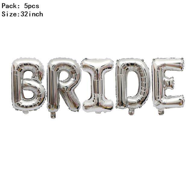 [HOT W] 5pcs 32 inch Rose Gold BRIDE Letter Foil Balloons Wedding ...