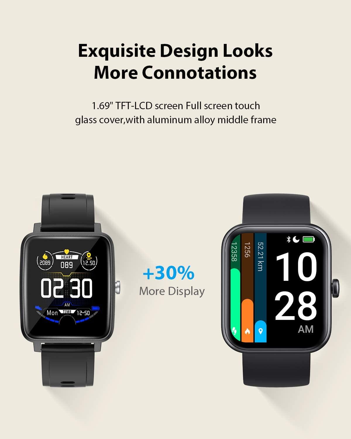 DOOGEE CS2 Pro Smart Watch, 1.69 Inch Touch Screen Smartwatch, Fitness ...