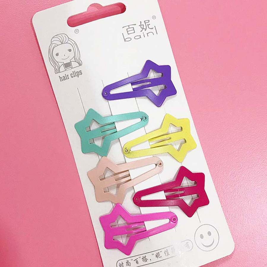 6ชิ้น Muti-Styles ลูกอมสี BB กิ๊บติดผมกิ๊บหนีบผมโลหะหลายสีน่ารักหัวใจ ...