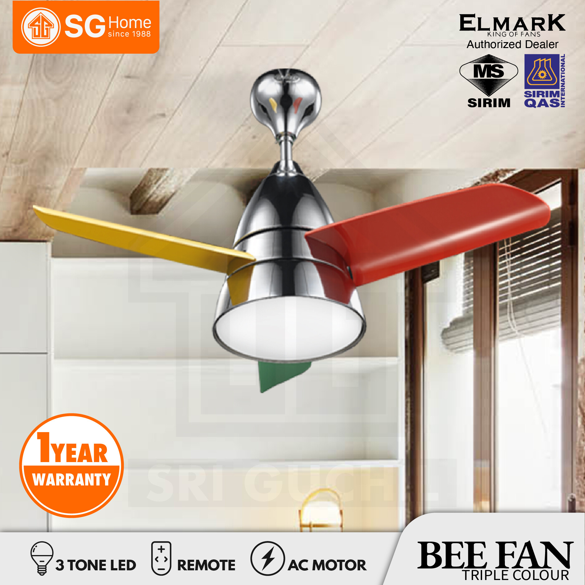 Triple Motor Ceiling Fan | Shelly Lighting