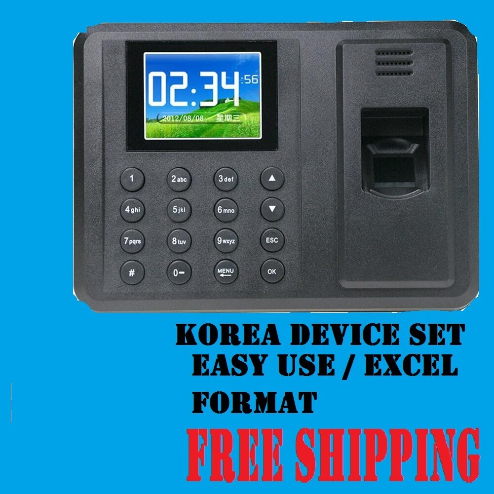KOREA Fingerprint Time Attendance Digital Finger Print Punch Card ...