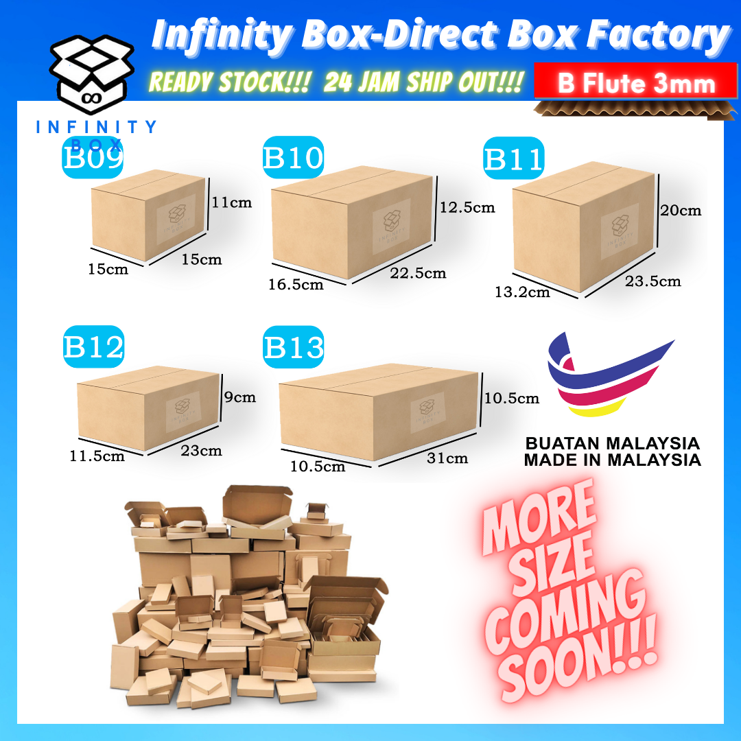 Small Size Box B-Flute-3MM RSC Carton Box Packaging Courier Box Kotak ...