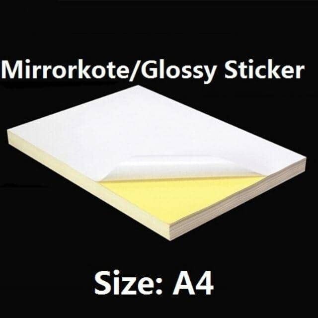 A4 White Simili Matt Sticker 100sheets / Mirrorkote Glossy Sticker ...