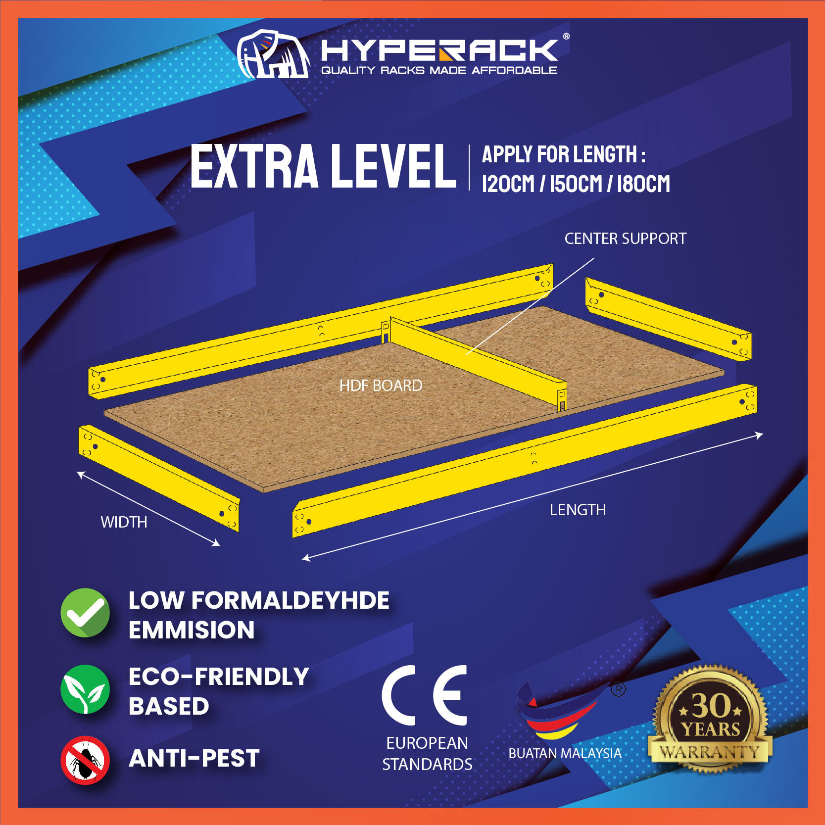 HYPERACK ™️ Extra Level Boltless Rack Tambah Tingkat ONLY APPLICABLE TO ...