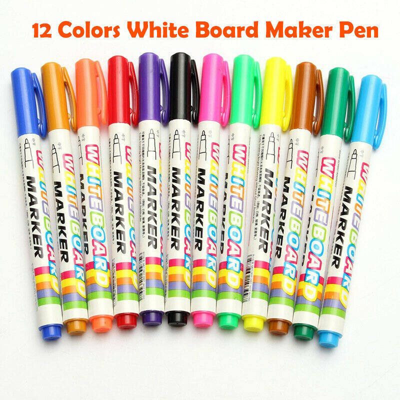 Bokali ใหม่ 12 สีไวท์บอร์ดสดใสปากกามาร์กเกอร์วิจิตรเคล็ดลับปากกามาร์กเก ...