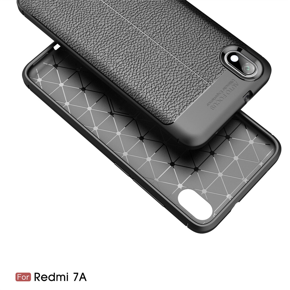 for Xiaomi Redmi 7A Case [Premium Leather Design] Textured Soft Silicon ...