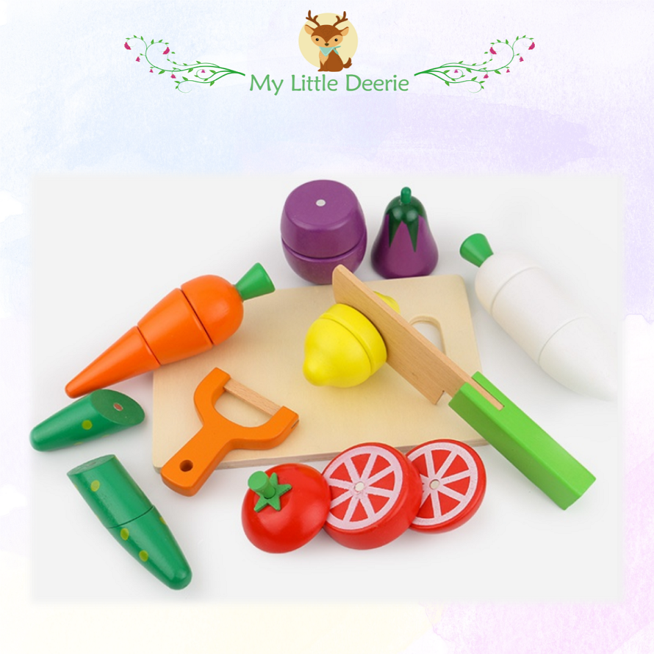 Woody Puddy Japan Magnetic Wooden Food Kitchen Toy Vegetables and ...