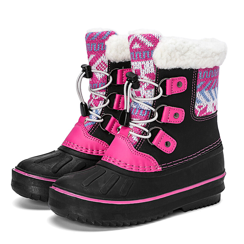 2021 Winter Boots Girls Warm Wollen Lining Kids Snow Boots Suitable for ...