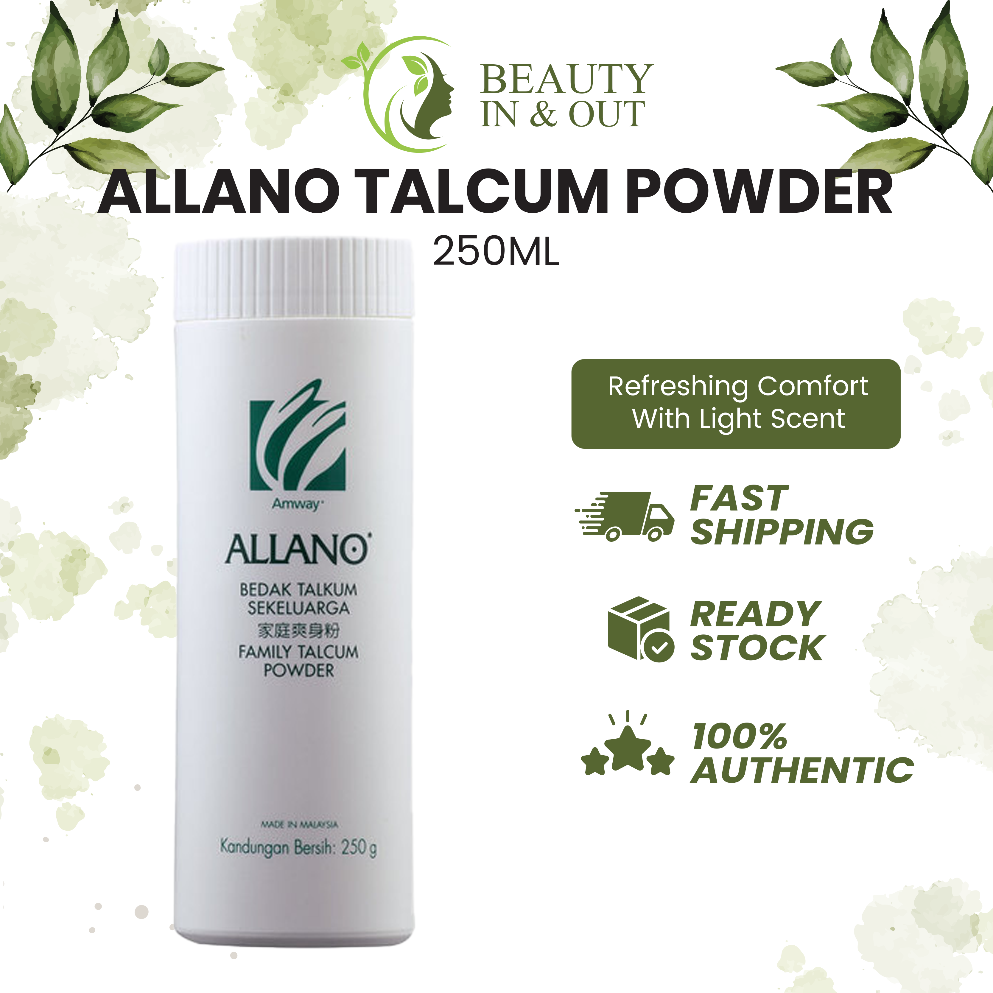 Allano Family Talcum Powder (250g) Body Powder Baby Powder Bedak Powder ...