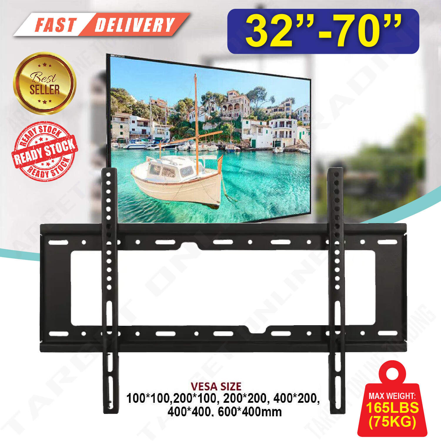 32"-70" TV Wall Mount TV Bracket Flat Panel Compatible LCD LED PDP ...