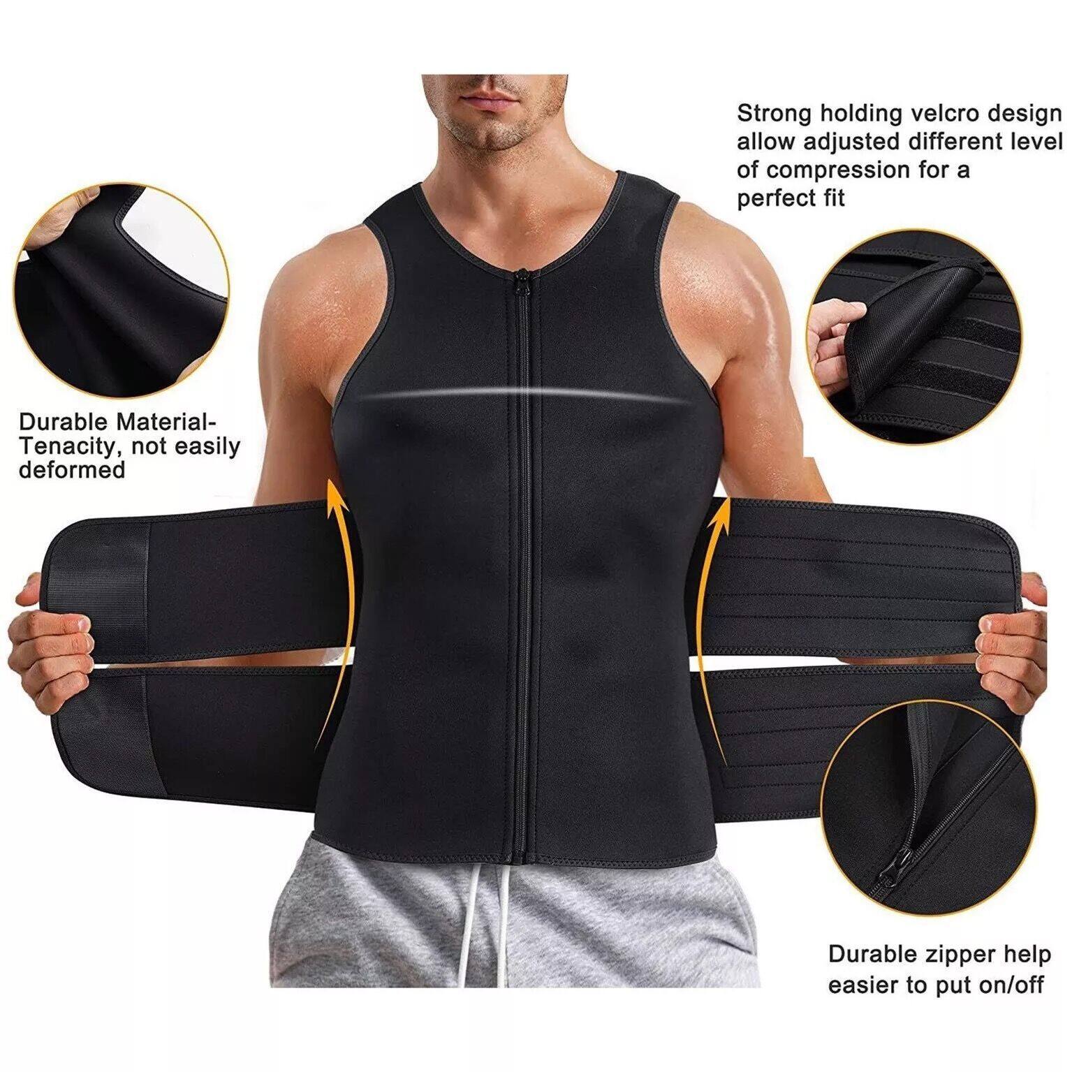 New Men Body Shaper Waist Trainer Sauna Vest Double Belt Abdomen ...