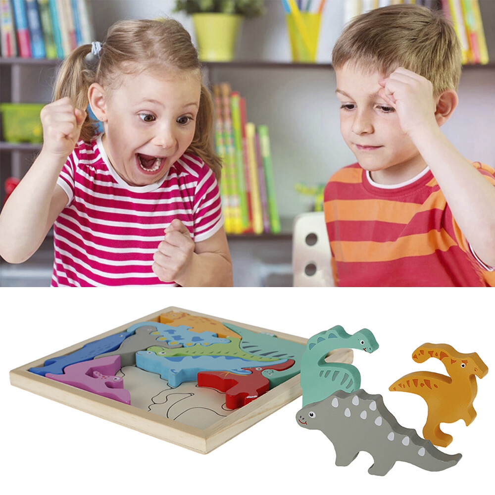 Animal Puzzle Toy Stacking Puzzles Hand Grasping Board Wooden Puzzles 2 ...