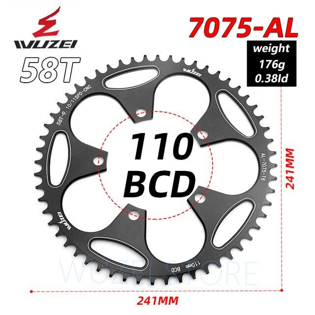 WUZEI Road Bike Round Narrow Wide Sprockets 110/130 BCD 50/52/54/56/58 ...
