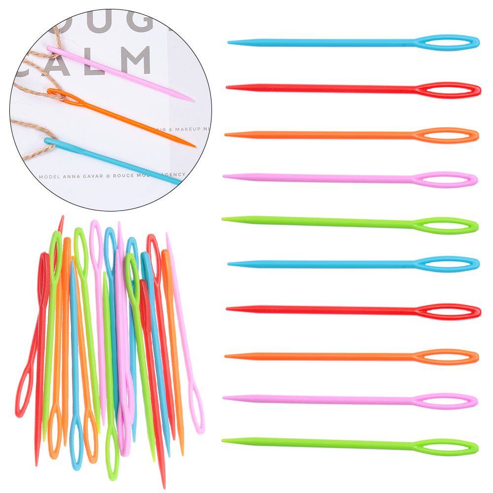 20/50pcs Large-eye Sewing Needles Plastic Wool Sewing Embroidery Tapestry Needles Cross Darning ...