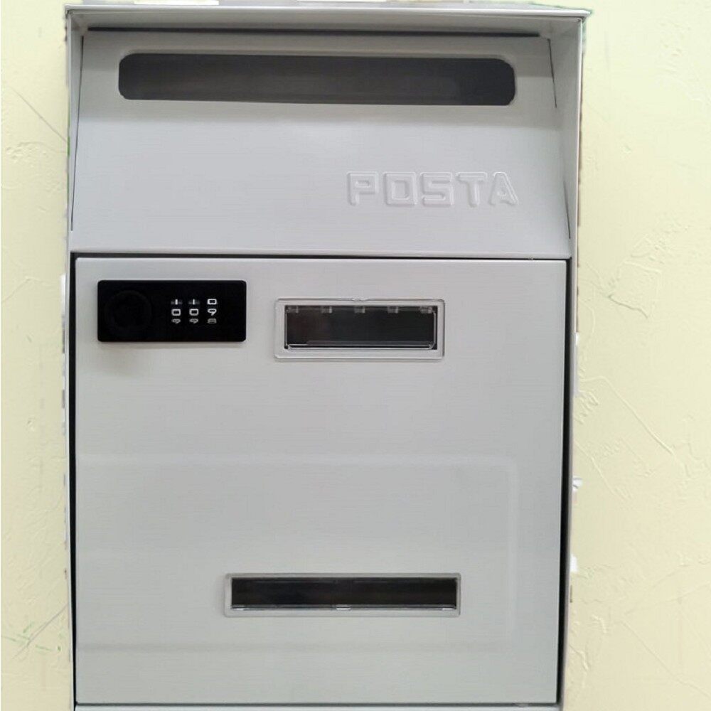 TRENY Wall mounted Post Letter Box Iron Mail Box Outdoor with Keys or ...