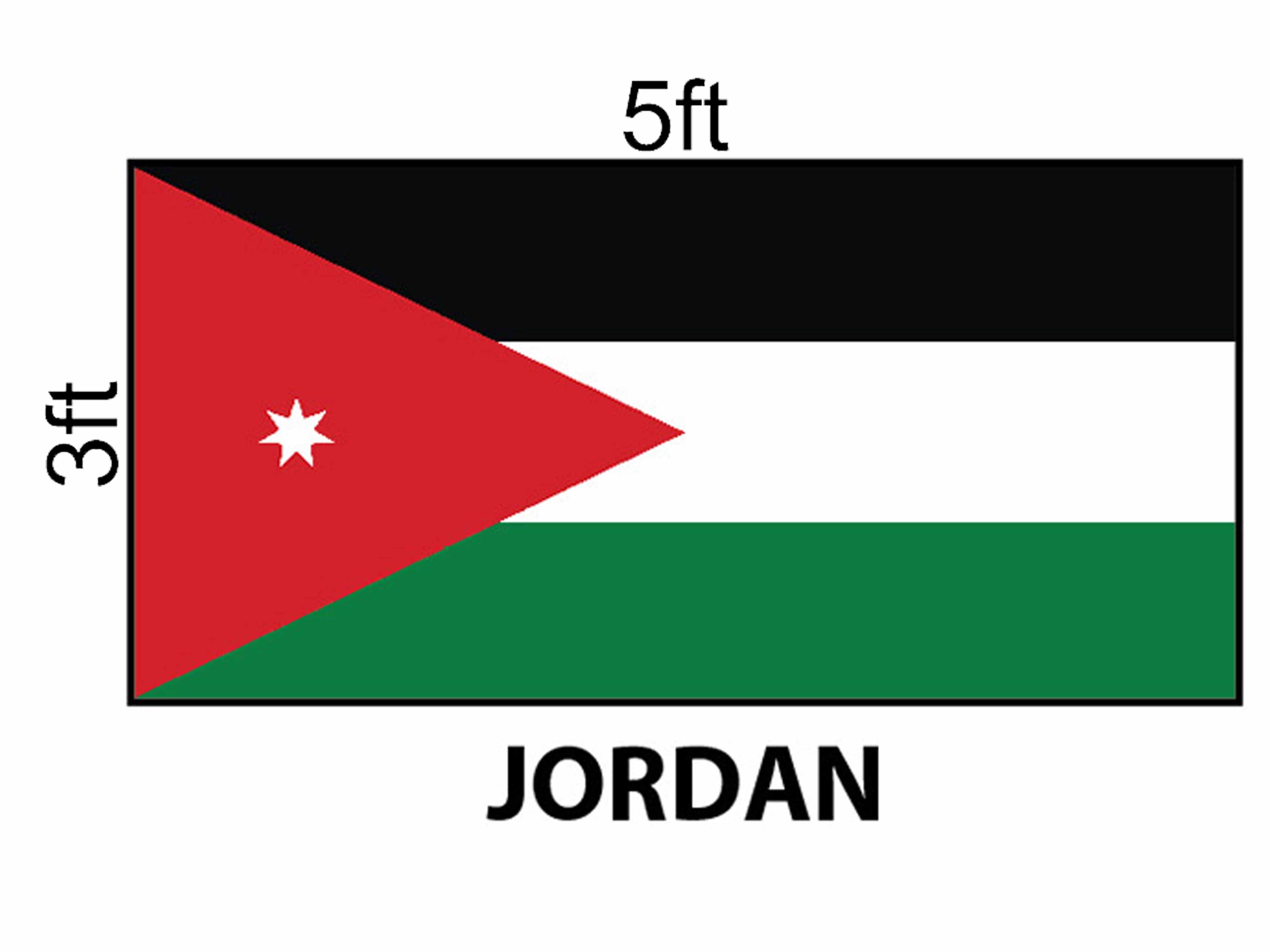 Jordan Flag 3x5ft, Bendera Jordan 3x5ft, Polyester | Lazada
