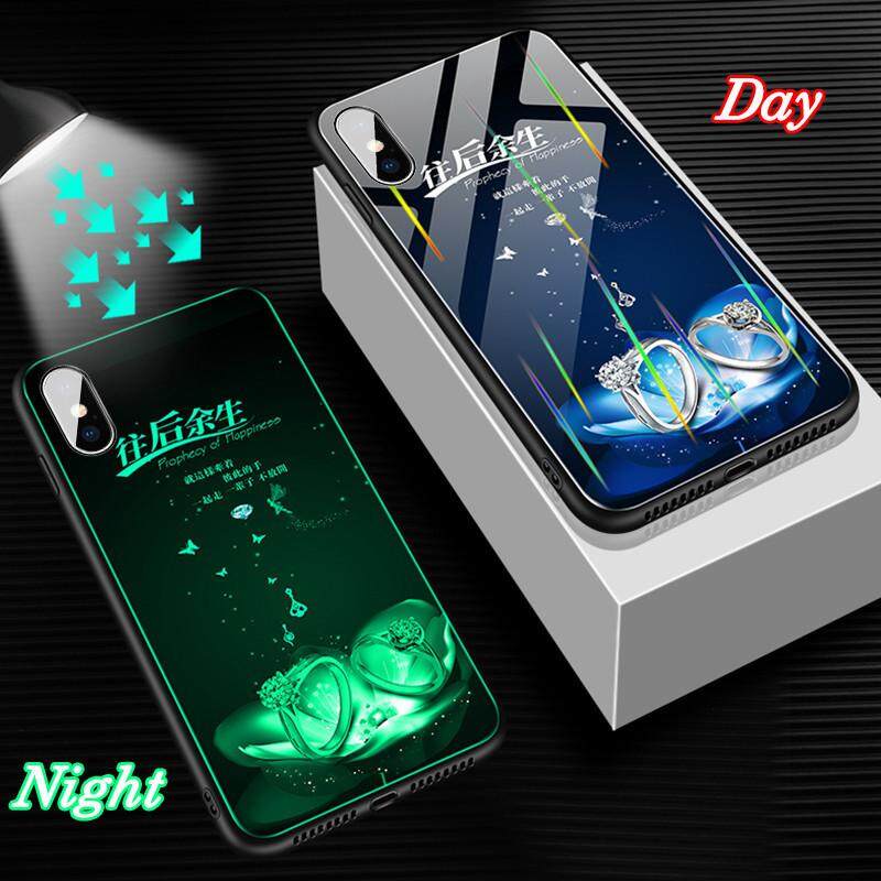 Vivo X9 X9s X9 PLUS X20 X20 PLUS V5 PLUS Aurora กระจกเทมเปอร์กลับกรอบซิลิโคนอ่อนเคสเรืองแสง Anti ...