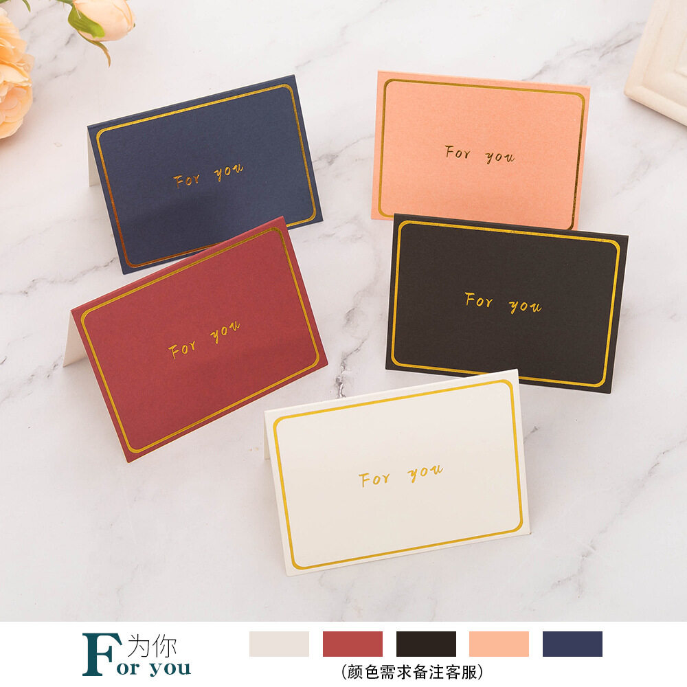 Foldable Gold Frame Greeting Card Wish Card Birthday Thank You Card Kad ...