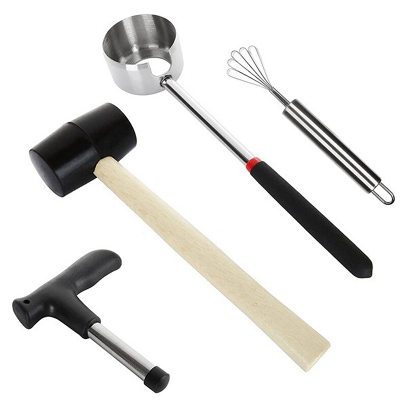 4Pack Coconut Opener Tool Set for Young Coconut Stainless Steel Coconut ...