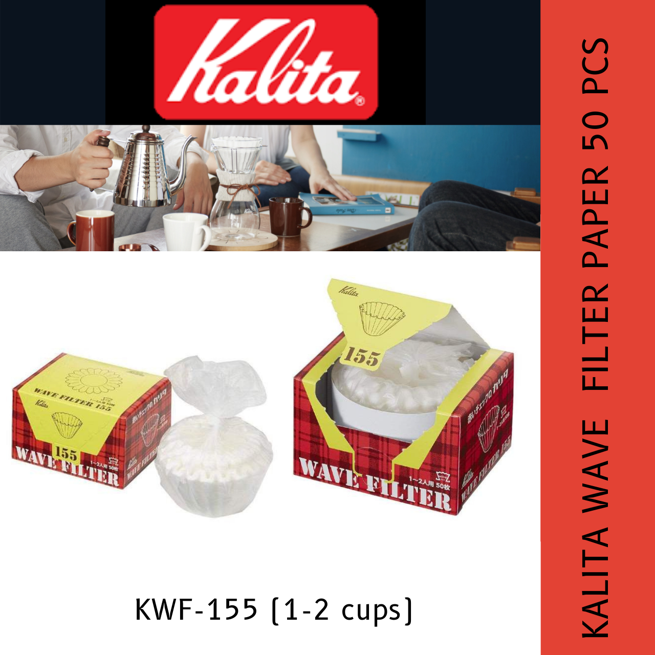 Kalita Wave Filter Paper KWF-155/185 50/100pcs Coffee Filter Paper | Lazada