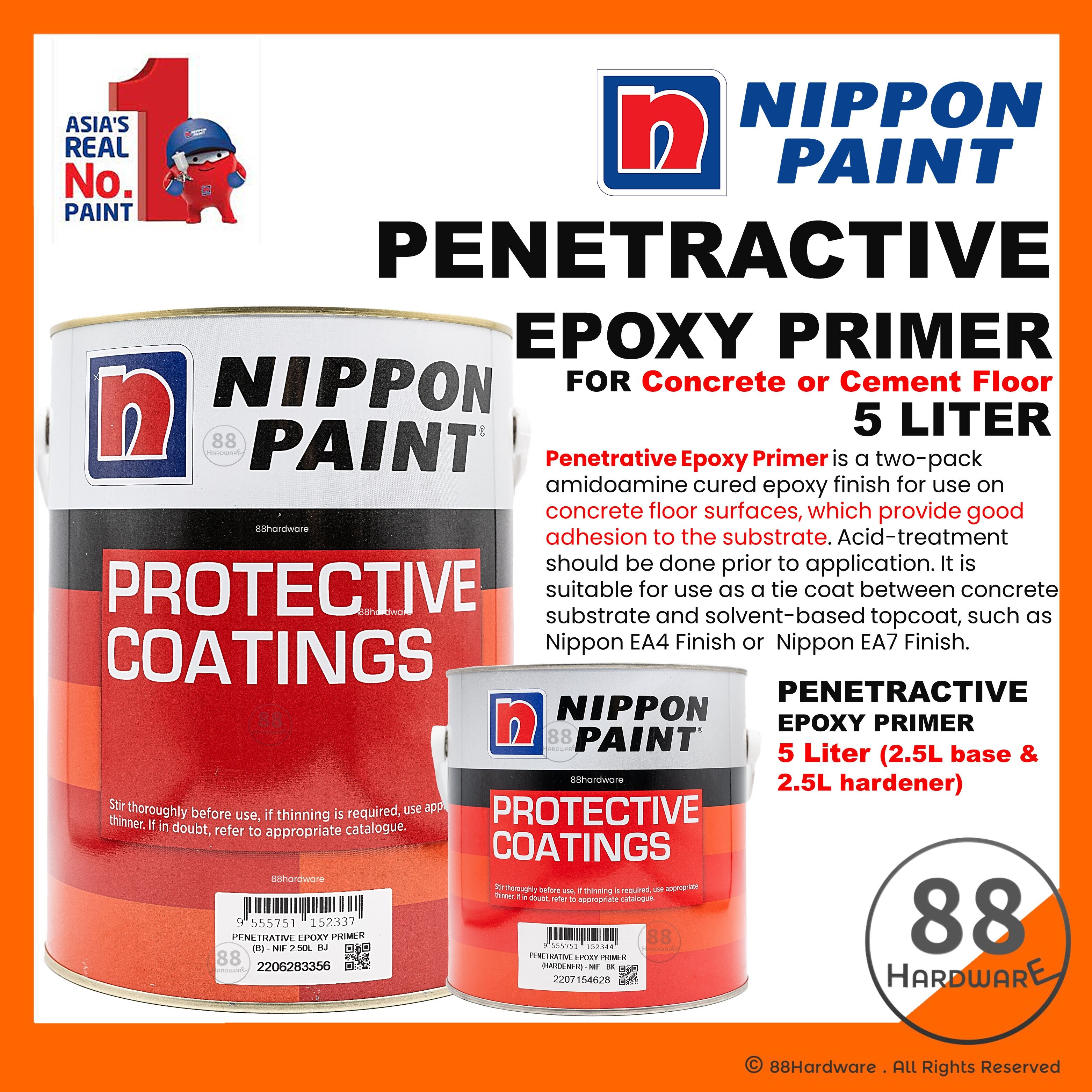 5L Nippon EA7 epoxy floor paint epoxy paint cat lantai rumah epoxy cat ...